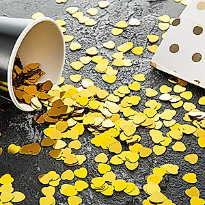 EMAAN Small Confetti Metal Foil Love Sequins, Cute Romantic Gold Heart Confetti, Embellished with Valentine's Day Gifts, Wedding Party Decorations and Table Decoration Diameter 10MM (Gold)