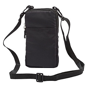 Note 20 Ultra Shoulder and Crossbody Leisure Sports Phone Bag Purse Wallet Durable Nylon Lightweight Roomy Pockets Bag for Men and Women (for All Below 6.9 inch) (Black)