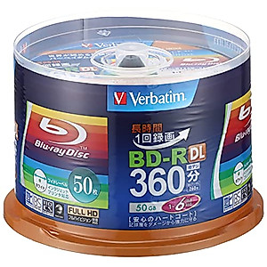 Verbatim VBR260RP50SV1 Verbatim Single Recording Blu-ray Disc BD-R 50GB 50 Sheets White Printerable Double Layer 1-6x Speed