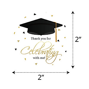 50- Thank You for Celebrating with Me Graduation Stickers, Envelope Label Seals, Cards, Invitations, Party Favor Supplies Made in The USA…