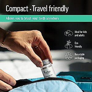 Traveling Panda, Travel Toothpaste Tablets, Chewable Charcoal Whitening Tabs, No Water Required Perfect Traveling Essentials for On The Go Teeth Brushing, Vegan and No Sugar, Mint 60 Tablets
