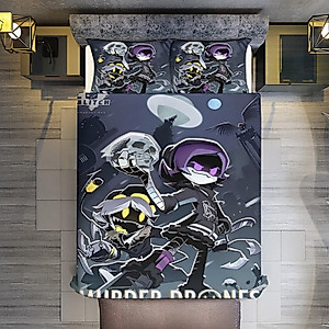 PANKOOCLUB Murder Drones Three Piece Bedding Soft Cute Bed Suit with 1 Duvet Cover and 2 Pillowcases 86""x70"", Style-4