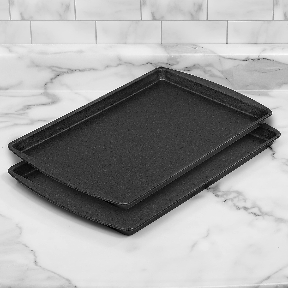 G & S Metal Products Company ProBake Set of Two Nonstick Cookie Pans, Dark Gray, PB280-AZ,13.2'' x 9.2'' x 0.5''