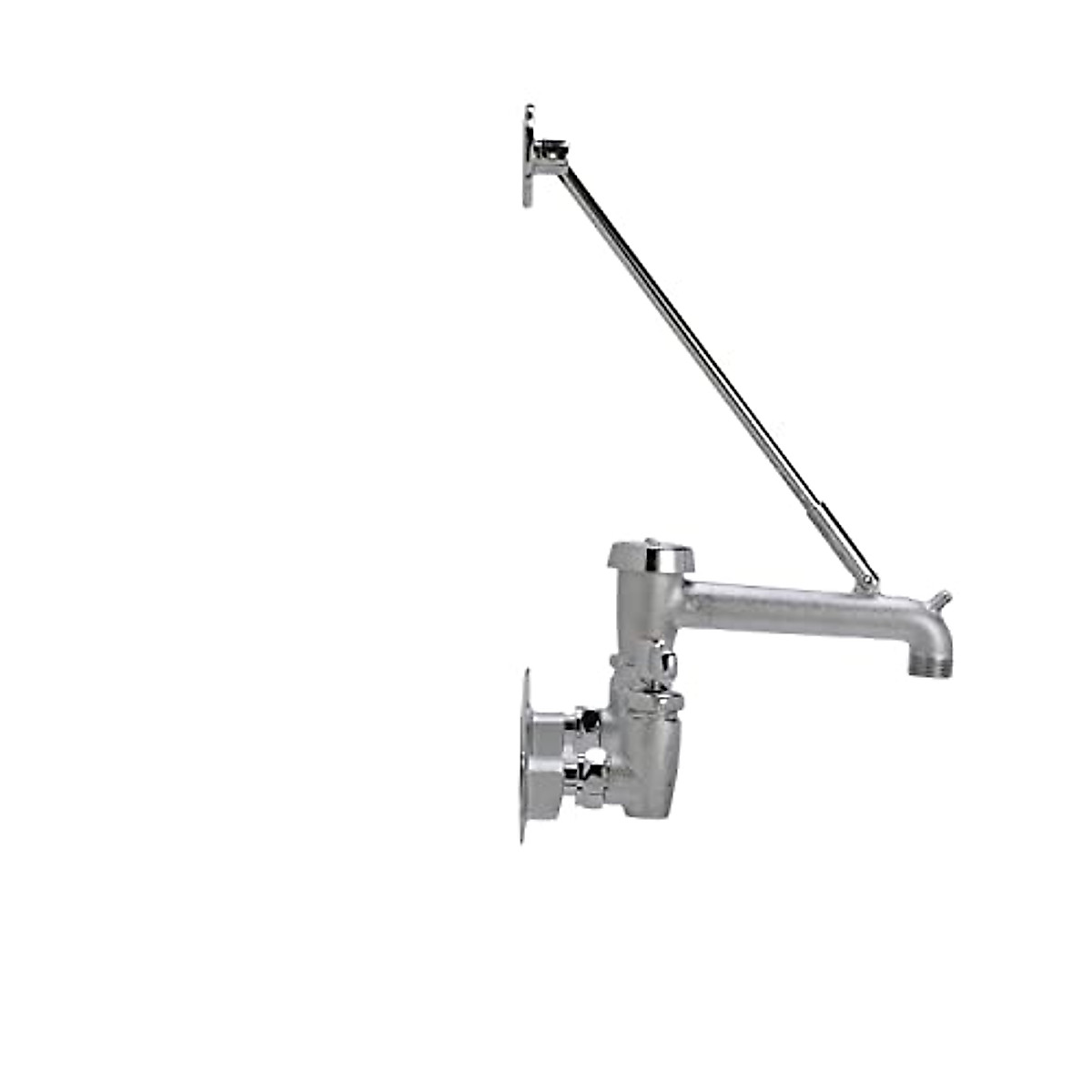 Zurn Z843M1-RC AquaSpec Wall-Mount Service Sink Faucet -Vacuum-Breaker Spout, Pail Hook, Wall Brace, Metal Lever Handles-Rough, Chrome, 8 inches