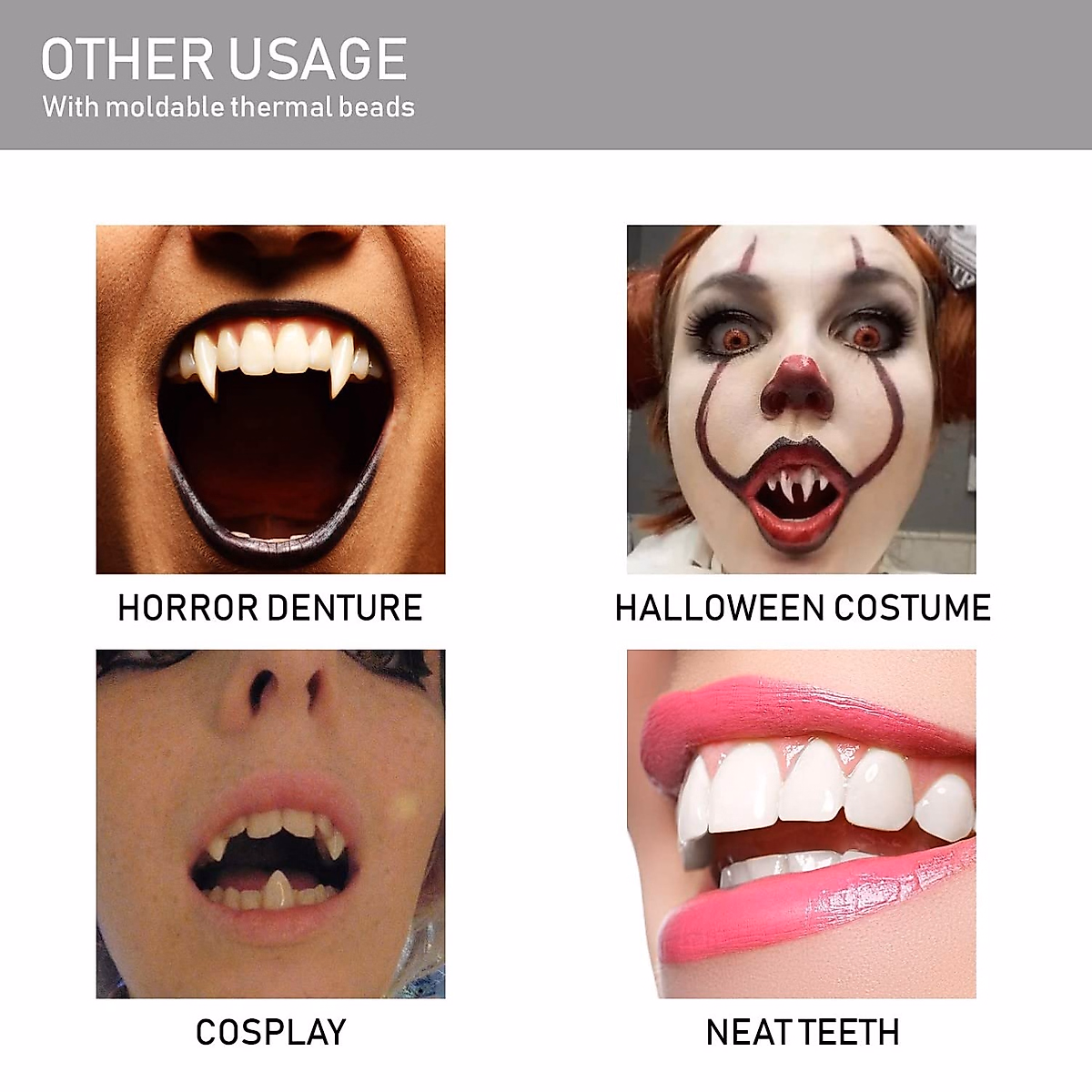 F.ZENI Teeth Repair Kit, Temporary Teeth Replacement Kit, Do it Yourself Thermal Fitting Beads, Moldable False Teeth for Snap On Instant and Confident Smile