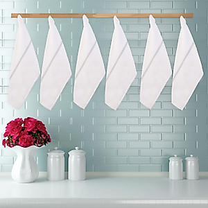 Kitchen Towel Set - 100% Cotton Kitchen Towels, Reusable Dish Cloths, Grey Dish Towels for Kitchen, Soft Absorbent Tea Towels, Durable Kitchen Hand Towels, 14” x 25” Kitchen Dish Towels - 6 Pack