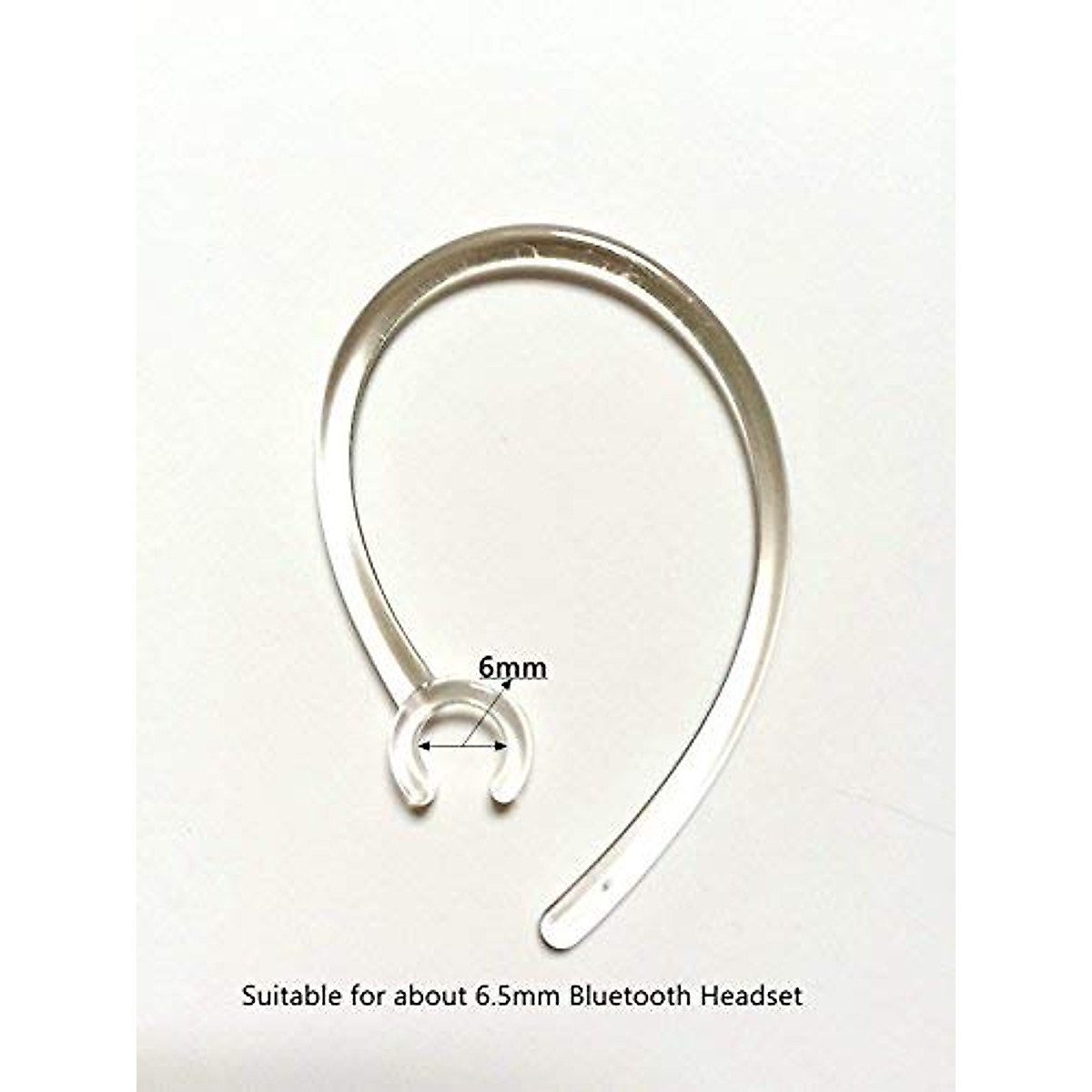 Habelyi 10pcs Clear Replacement Bluetooth Headset Earhooks for Plantronics Marque M155 M165 M1100 M100 M55 M28 M25 (6mm)
