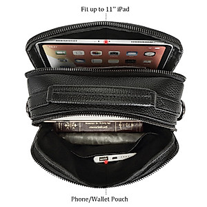 Polare Italian Cowhide Leather Messenger Bag Waterproof Chest Shoulder Crossbody Bag Casual Sling Business Handbag for Men