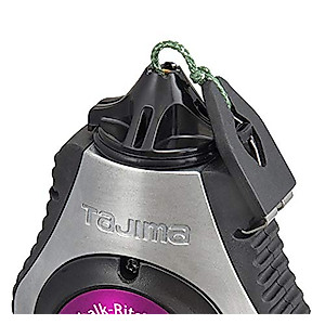 TAJIMA Chalk Line - Chalk-Rite Dura Chalk Box with 100ft Extreme Bold 1.8 mm Snap Line & Integrated Handle Release - CR503S
