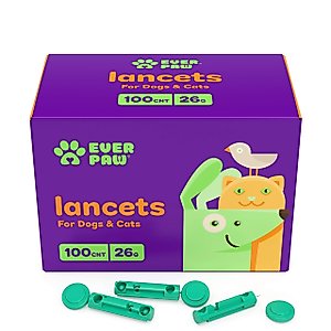 EverPaw 26 Gauge Lancets for Diabetes Testing, 100 Count | Thick Gauge & Extended Needle Glucose Monitor Lancets | Blood Glucose Lancets for Dogs and Cats
