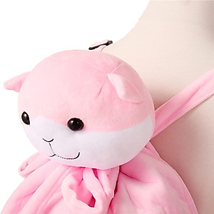 SEVUM Nanami Chiaki Anime Cosplay Cute Cat Backpack Made of Plush, Pink