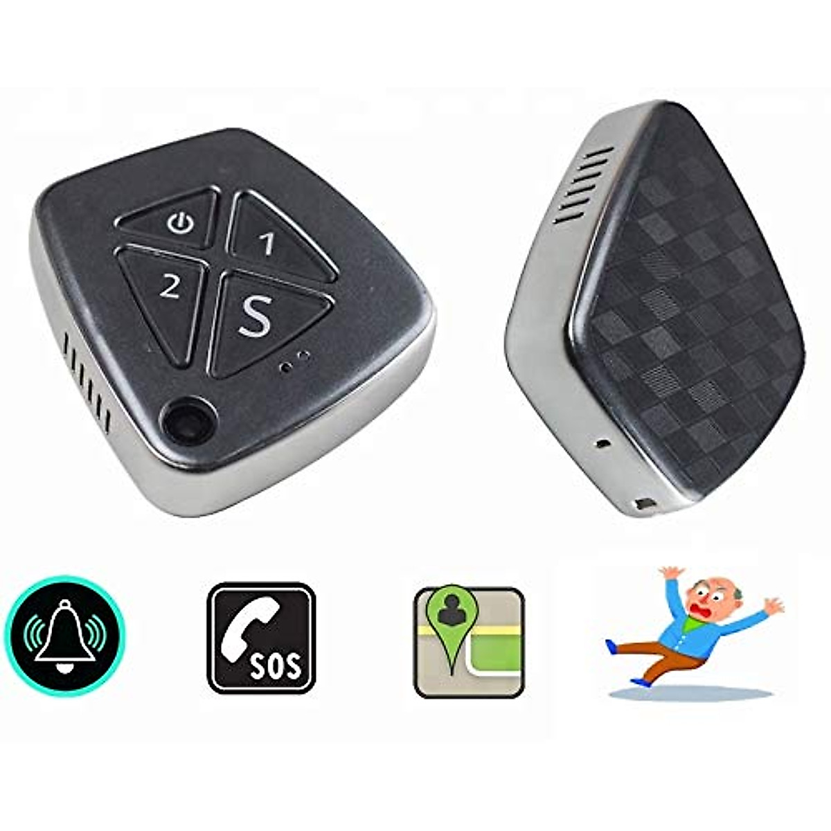 Assistive Technology Services Automatic Fall Detection - Cellular 911 Mobile Alert Dialer - No Monthly Fee - Two-Way Voice Communication - Expandable- Black