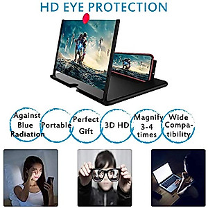 mozeeda Screen Expanders & Screen Magnifier Amplifier,3D HD New Phone Holder 12" Screen Amplifier,Movies,Videos,Games Movie Video Phone Foldable Stand Screen Phone Projector for All Smartphones