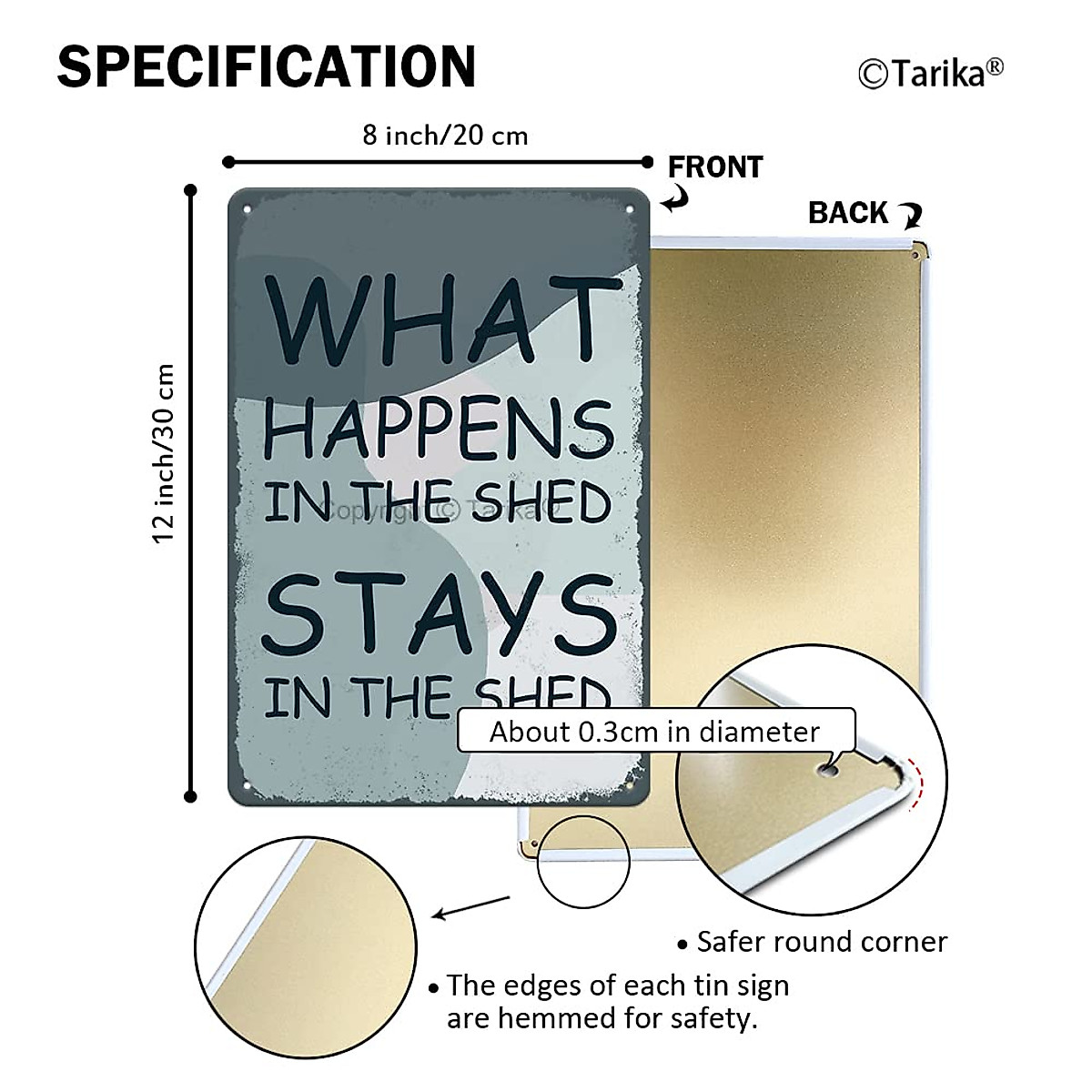 What Happens in The Shed Stays in The Shed 8X12 Inch Retro Look Tin Decoration Painting Sign for Home Kitchen Bathroom Farm Garden Garage Inspirational Quotes Wall Decor