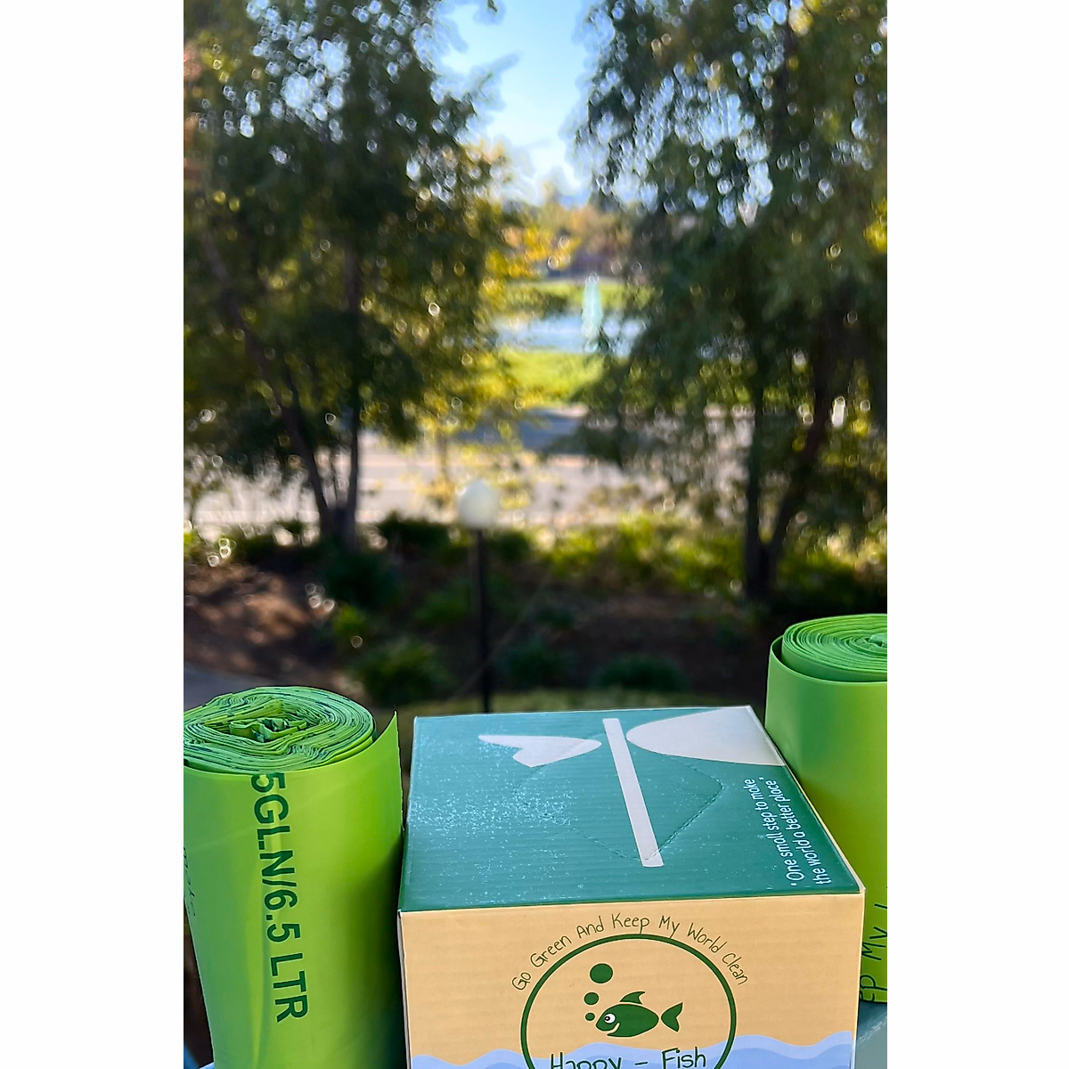 1.75-gallon (6.6L) Compostable, Extra-Thick Countertop Waste Bin Bags| Unscented Leak Proof Bags for Office, Home, Bathroom, Bedroom, Car, Kitchen, Pet(Green)1 Pack| 110 Counts. (1.75 Gallon)