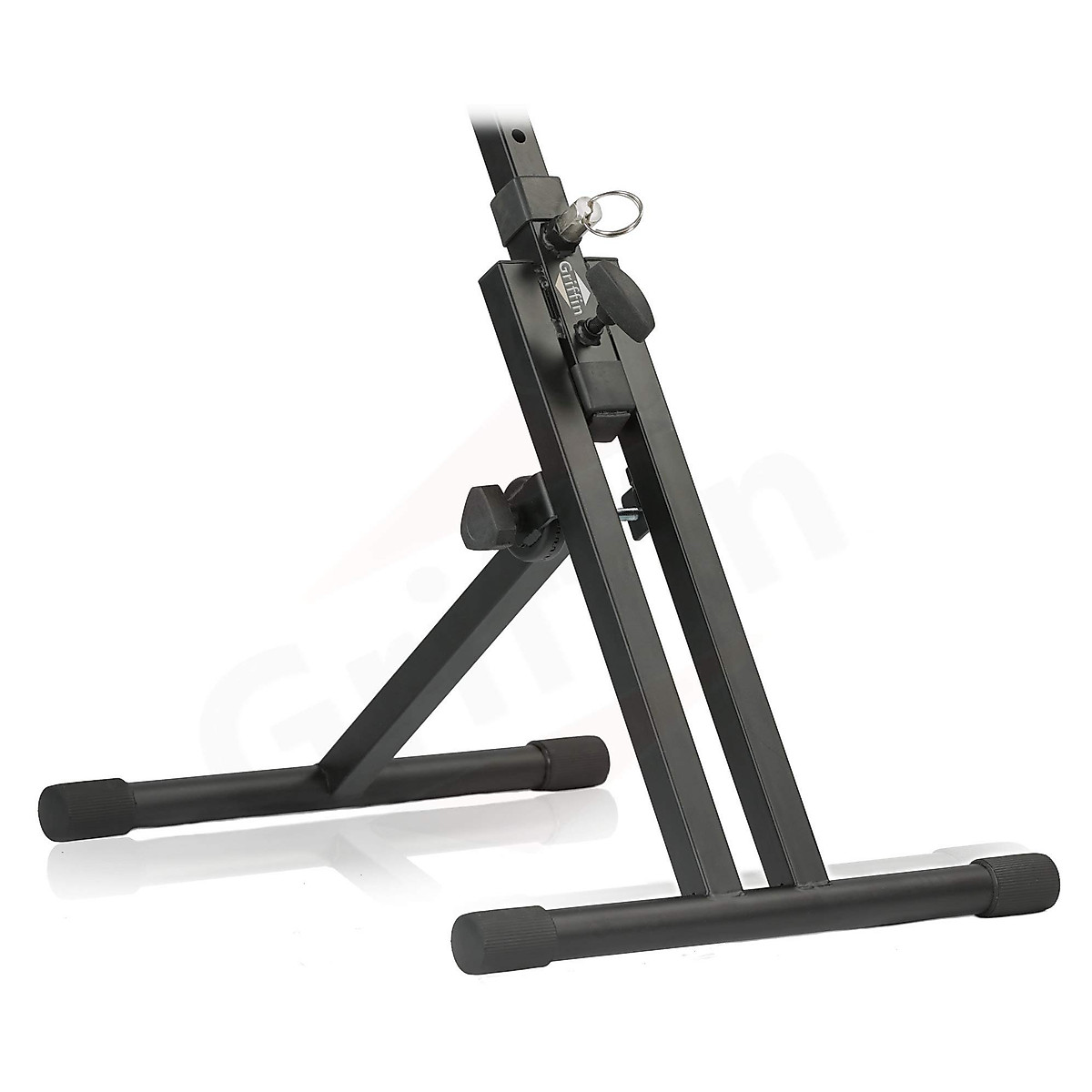 Guitar Combo Amplifier Stand by GRIFFIN | PA Speaker Karaoke Monitor Holder | Low Profile Pro-Audio Amp Tilt Back Mount Stand | Adjustable Speaker Cabinet Stage Equipment Platform Riser & Studio Chair