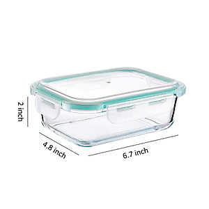 WHOLE HOUSEWARES | Glass Food Storage Containers Meal Prep Pack of 3 in Different Sizes | Food Storage Containers Glass With Lids Airtight | For Meal Prep and Fruit
