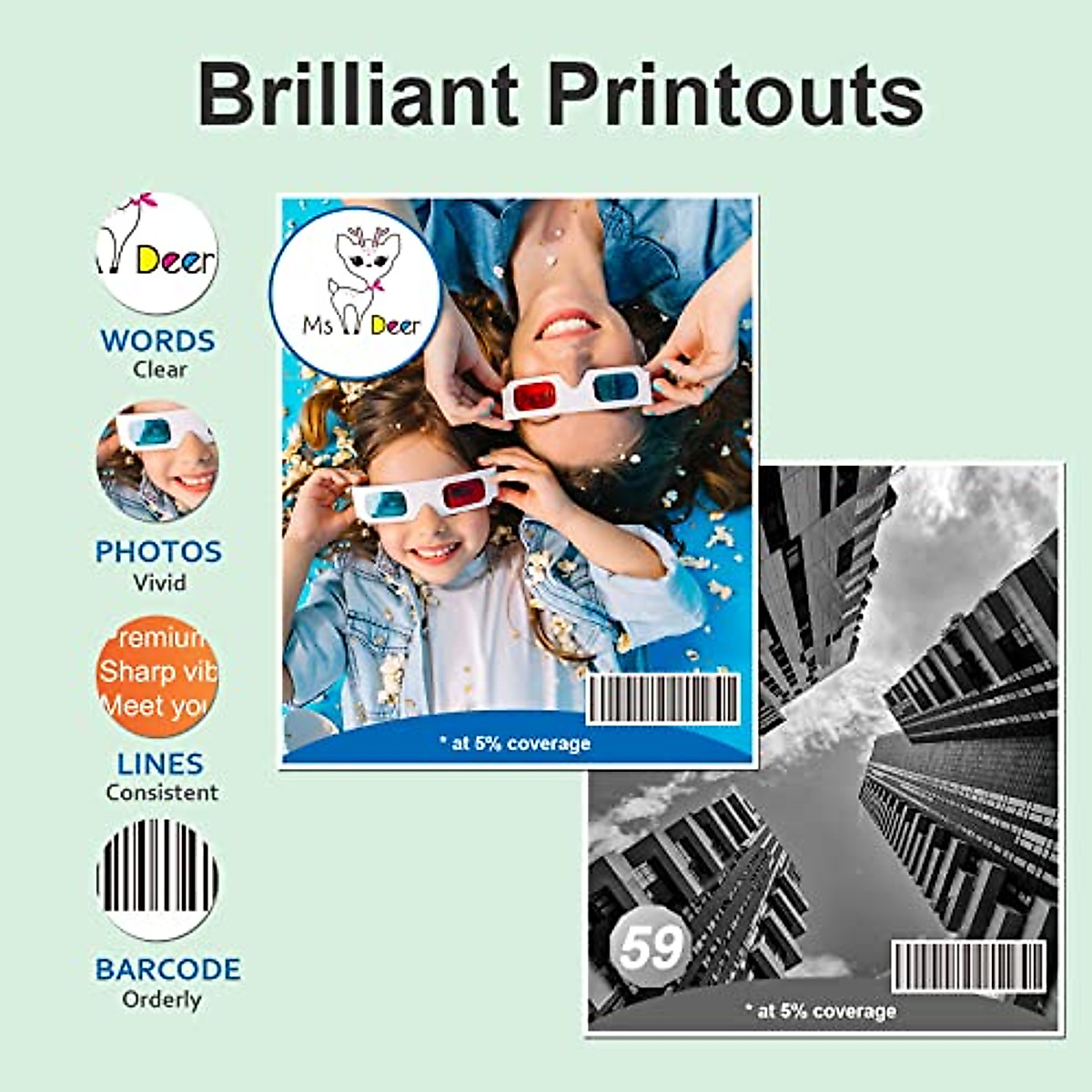 MS DEER Compatible LC3037 Ink Cartridges High-Yield Replacement for Brother LC 3037 XXL LC-3037XXL LC3037XXL LC3039 for MFC-J6945DW MFC-J6545DW MFC-J5845DW MFC-J5945DW Printer (BK/C/M/Y, 4 Packs)