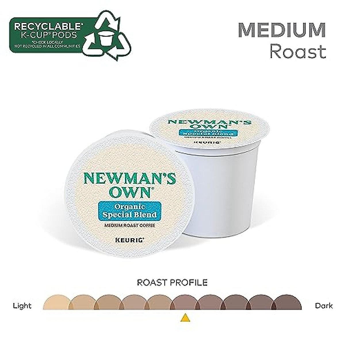 Newman's Own Organics Special Blend Keurig Single-Serve K-Cup Pods, Medium Roast Coffee, 12 Count