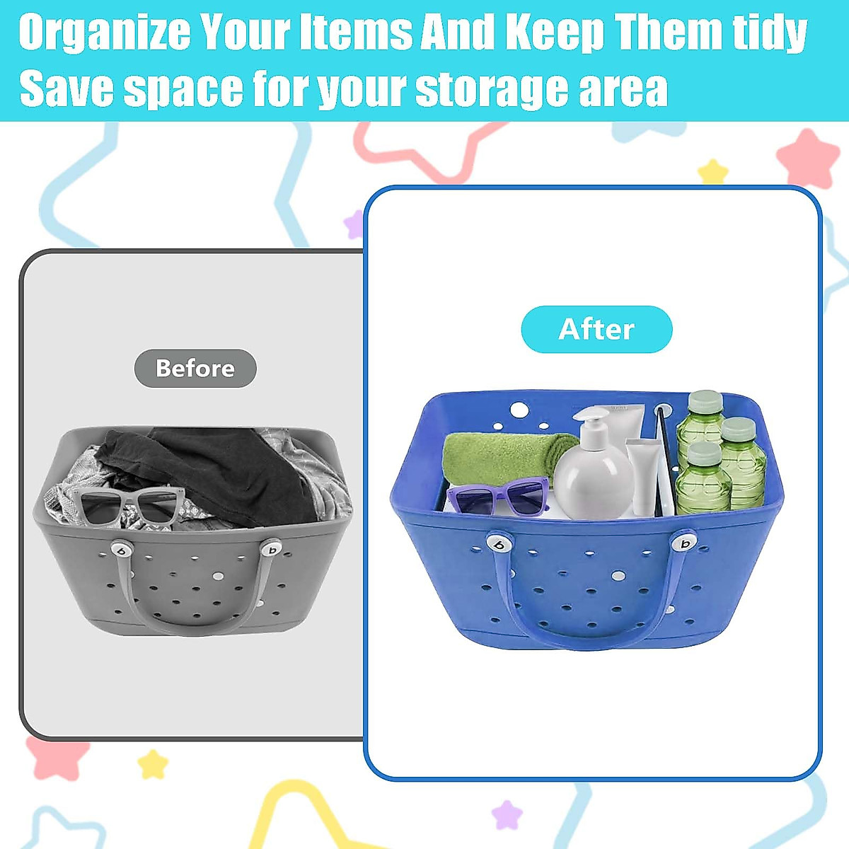 Moziral 2 Pack Divider Tray Compatible with Bogg Bag Organizer Tray Insert Original Accessories Divider Shelf for Bogg Bag (Black+White)