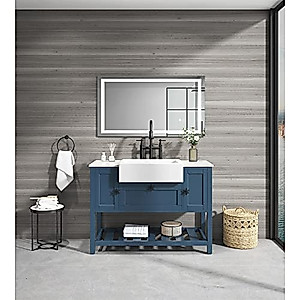 48 in. W Bathroom Vanities Solid Wood Without Tops Bath Vanity Blue Modern Contemporary Finish