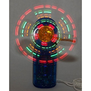 Flashing Panda LED Mini Light-Up Handheld Personal Fan w/Changing Patterns, Assorted Colors