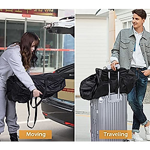 MISSLO Garment Bags for Travel Heavy Duty Moving Bags Large Capacity Hanging Clothes Bag for 20 Shirts Waterproof Fabric Suit Covers for Closet Storage 2 Packs, 43"