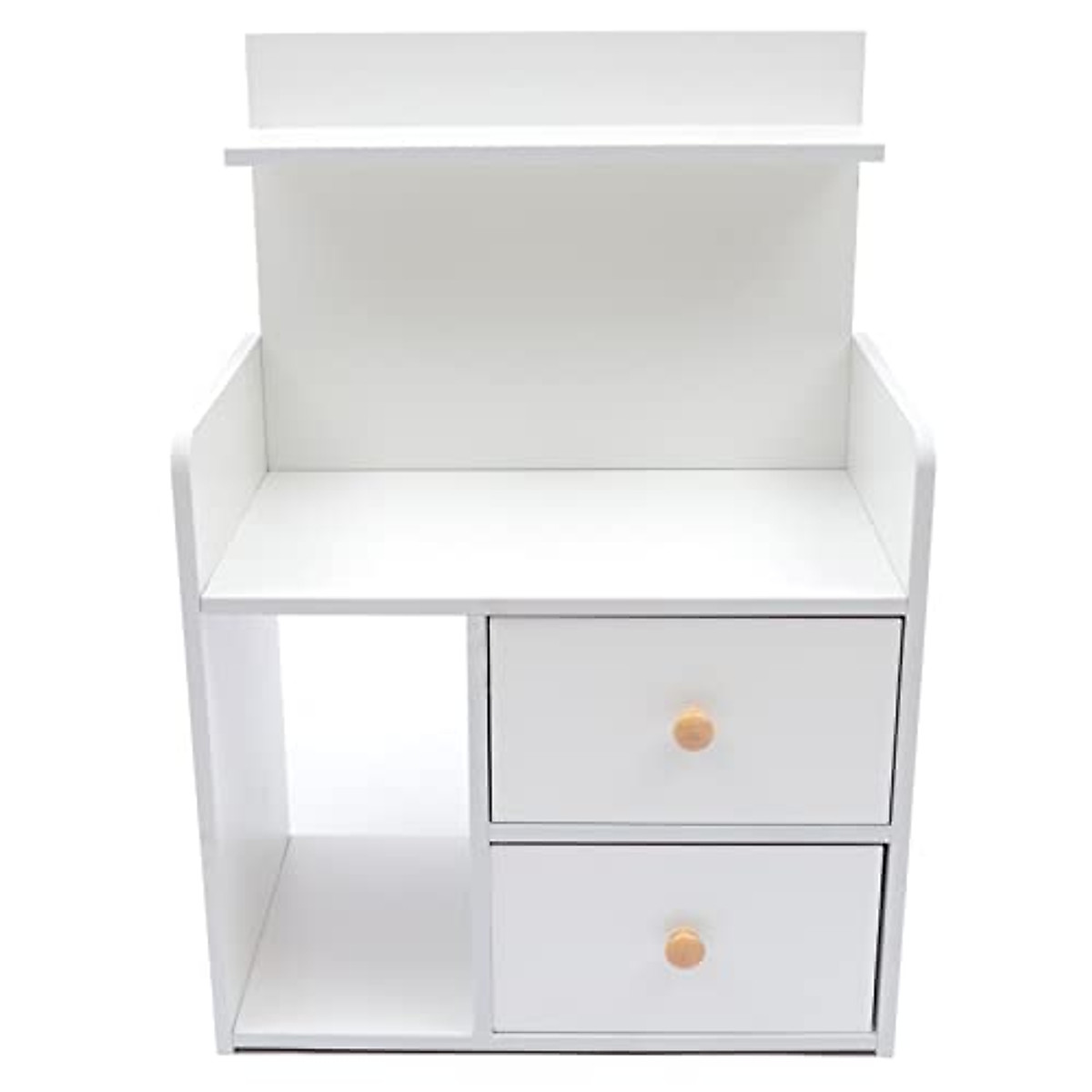MIMODA Nightstand 2 Drawers with Open Storage End Side Table Open Shelf Bed Table for Bedroom, Living Room, Office, White