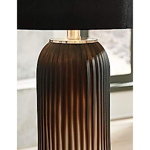 Signature Design by Ashley Abaness Contemporary 28.63" Glass Table Lamp, 2 Count, Black