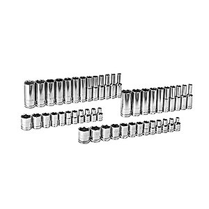 GEARWRENCH 47 Pc. 1/4" Drive 6 Pt. Socket Set, Standard & Deep, SAE/Metric - 80314D