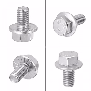 uxcell M5x8mm Hex Serrated Flange Bolts Screws Metric Thread 304 Stainless Steel 50pcs