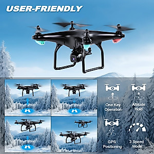 Cheerwing U88S GPS Drone with 4K Camera for Adults, 5G WiFi FPV Drone with Auto Return, Follow Me, Waypoint Fly, Voice Control