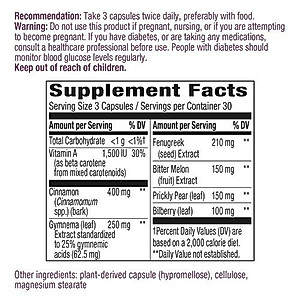 Nature's Way Blood Sugar, 90 Count (Pack of 2)