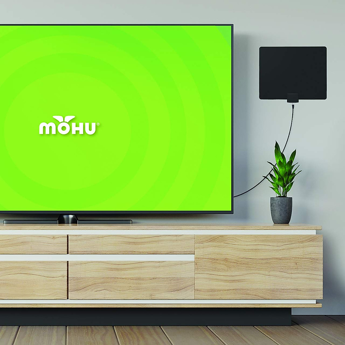 Mohu Leaf 30 Indoor TV Antenna, 40 Mile-Range, UHF/VHF Multi-directional, Original Paper-Thin, 10 ft. Detachable Coaxial Cable, Reversible, Paintable, 4K-Ready HDTV, MH-110583