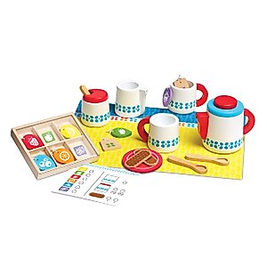 Melissa & Doug 22-Piece Steep and Serve Wooden Tea Set - Play Food and Kitchen Accessories | Play Tea Set, Pretend Play Tea Set Toy For Kids Ages 3+