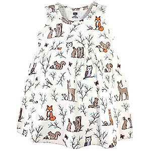 Hudson Baby Infant and Toddler Girl Cotton Dress and Cardigan Set Enchanted Forest, 3-6 Months