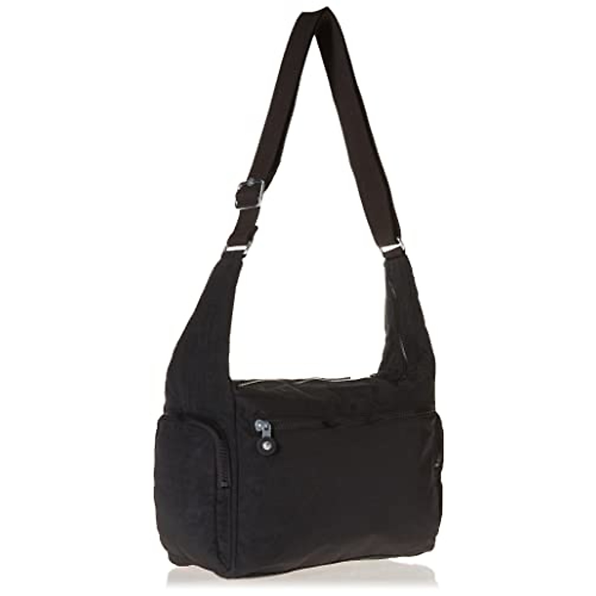 Kipling Womens Women's Erica Bag, Jetset Traveller, Small Handbag, Polyester Crossbody Bag, Black Tonal, 12.25 L x 8.75 H 6.25 D US