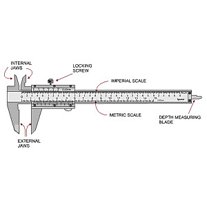 Spurtar Vernier Caliper Measuring Tool 6" Stainless Steel, 0-6Inch/0-150mm Manual Non Digital Calipers, 0.001"/0.02mm High Precision Durable Micrometer