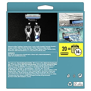 Gillette Mach3 Men's Razor Blades, Pack of 20 Refill Blades