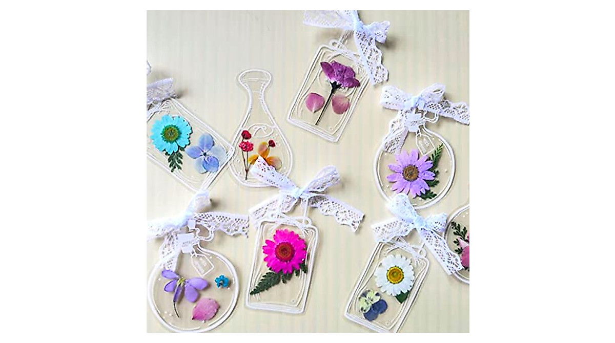 Handmade Dried Flower Bookmarks - Unique Transparent Design