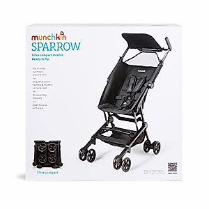 Munchkin® Sparrow™ Ultra Compact Lightweight Travel Stroller for Babies & Toddlers, Black