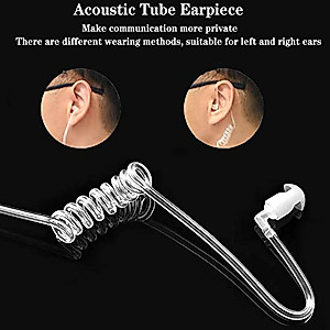 Retevis Adjustable Throat Mic Walkie Talkies Earpiece with Mic 2 Pin, Compatible RT22 RT21 H-777 RT68 RT22S H-777S Baofeng UV-5R pxton Walkie Talkie, Acoustic Tube Two Way Radio Headset (1 Pack)