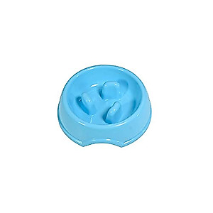 FUUIE Bowls for Food and Water Portable Pet Dog Feeding Food Bowls Puppy Slow Down Eating Feeder Dish Bowel Prevent Obesity Dogs Supplies (Color : Blue)