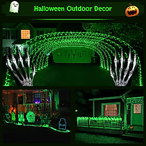 JMEXSUSS Green Halloween Solar Lights, 66 ft 200 LED Rope Lights Outdoor Waterproof, PVC Tube Green Christmas String Lights for Halloween Party Tree Fence Christmas