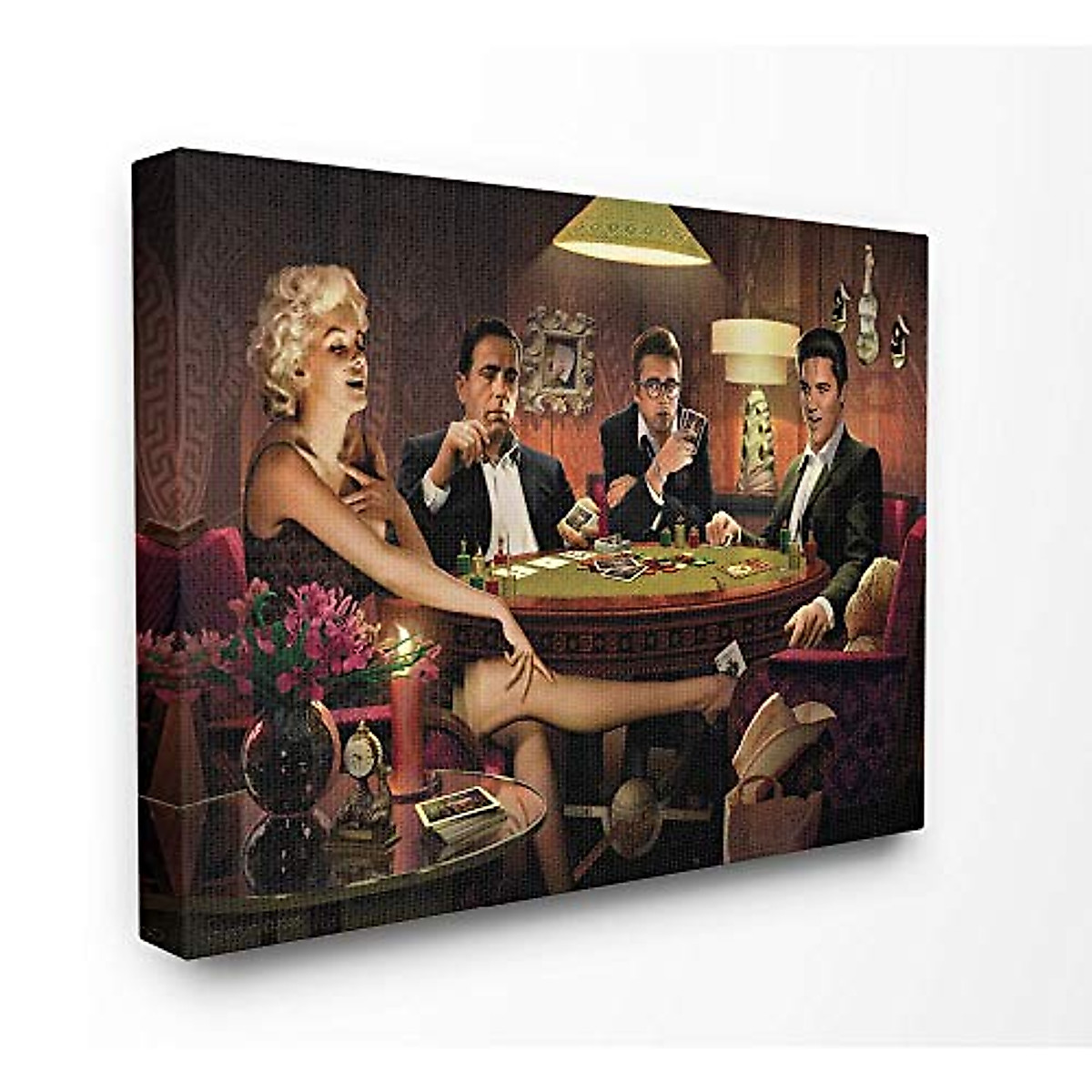 Stupell Industries Poker Game Night Vintage Hollywood Movie Star Classic Illustration, Design by Artist Jadei Graphics Wall Art, 36 x 1.5 x 48, Canvas
