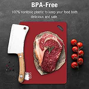 Flexible Plastic Cutting Boards for Kitchen - Set of Large Chopping Mats for Cooking – Non Slip Kitchen Mats, Dishwasher Safe, Foldable by Eparé