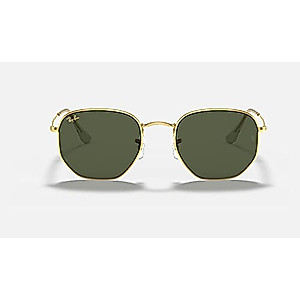Ray-Ban RB3548 919631 51MM Legend Gold/Crystal Lens G-15 Green Hexagonal Sunglasses For Men For Women + Bundle with Designer iWear Kit