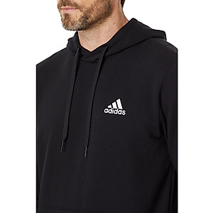 adidas Men's Essentials Fleece Hoodie, Black/White, Small