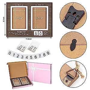 Then & Now Anniversary Picture Frame, 1-99 Years Wedding Gift Ideas - Anniversary Wood Photo Frame, Engagement Bridal Shower Gifts with Sentimental Quote - Holds 2 4x6 Inches Photos (Then & Now)