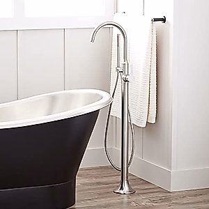 Signature Hardware 951348-LV Lentz Floor Mounted Tub Filler Faucet - Includes Hand Shower